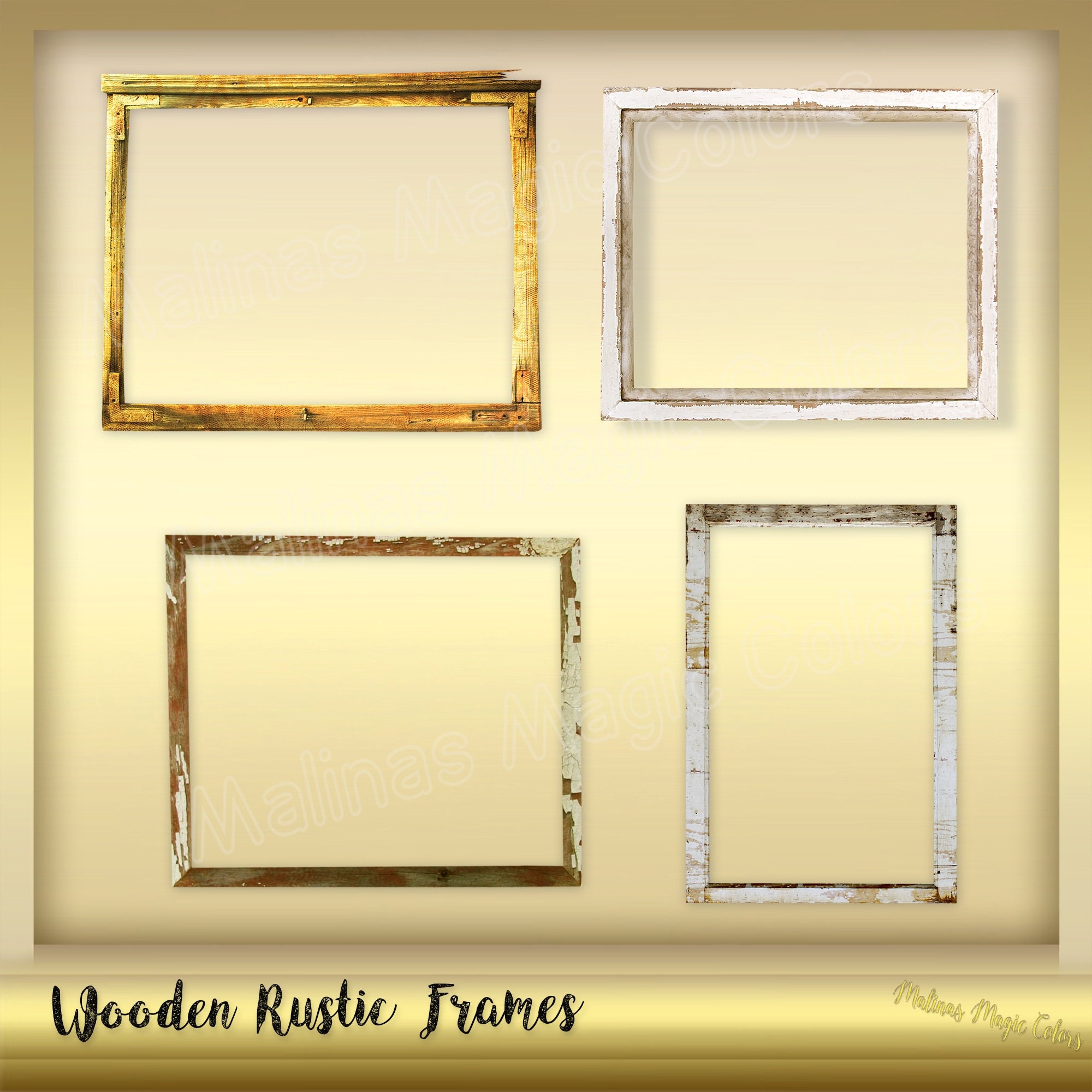 10 Digital Wooden Frames Wooden Rustic Picture Frames Photoshop Digital ...