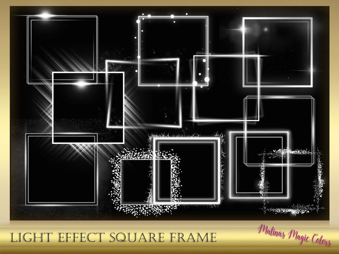 15 Light Effect Square Frames - Light Frame - Photoshop Digital Picture ...