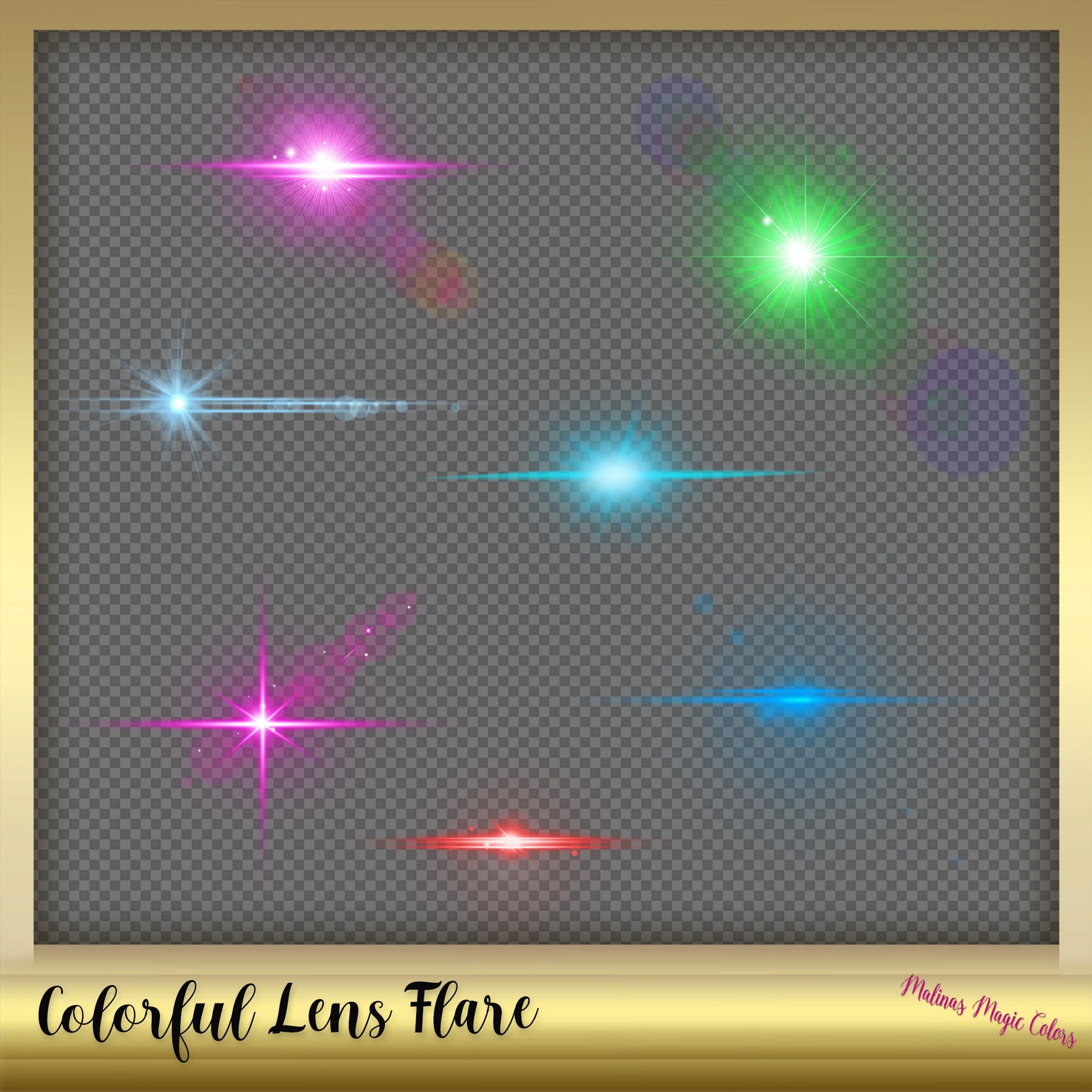 Colorful Lens Flare Overlay Light Overlays Isolated Light Transparent ...