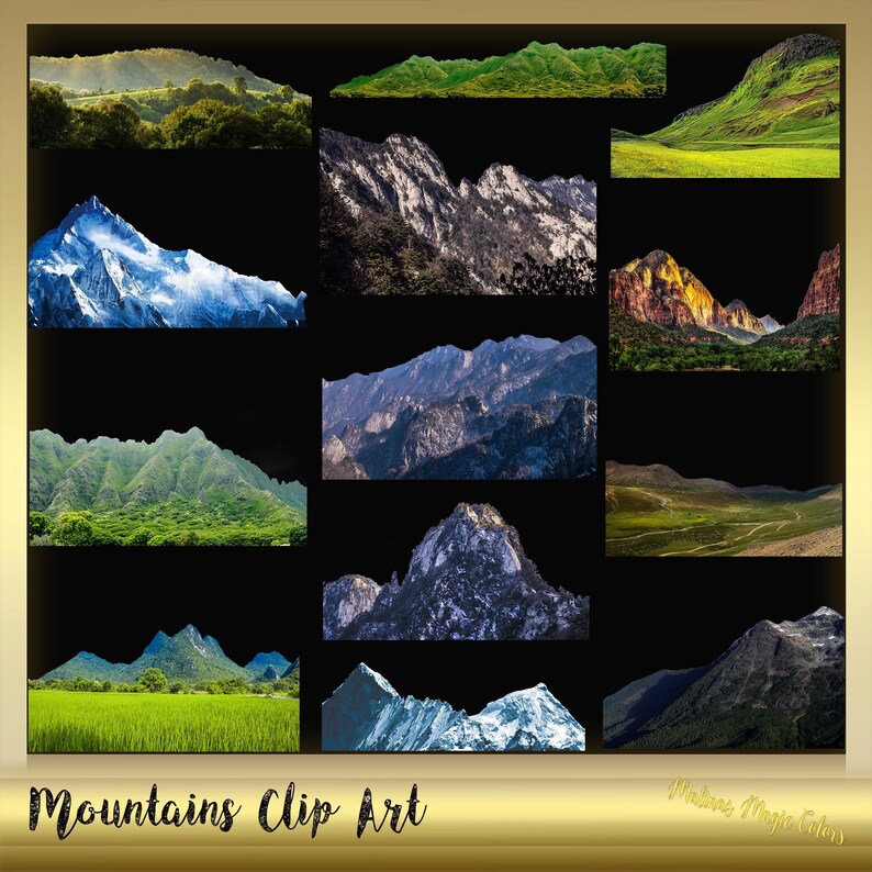 15 Mountains Clip Art - Mountain Clip Art - Mountains Overlay - Real ...