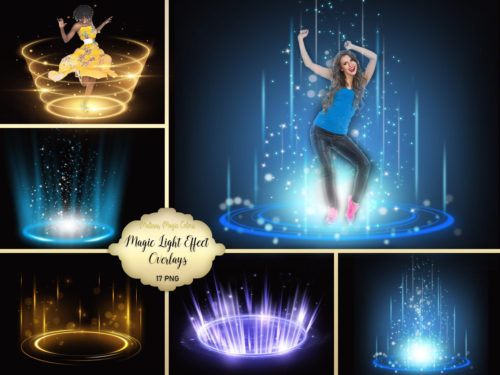 17 Magic Light Effect Overlays - Glittering Stage Lighting Overlays ...