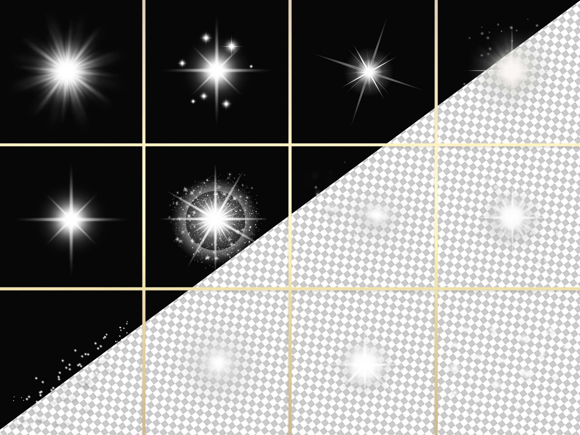 Star Light Effect White Sparkle Overlays Lens Flare Overlay Glow Light ...