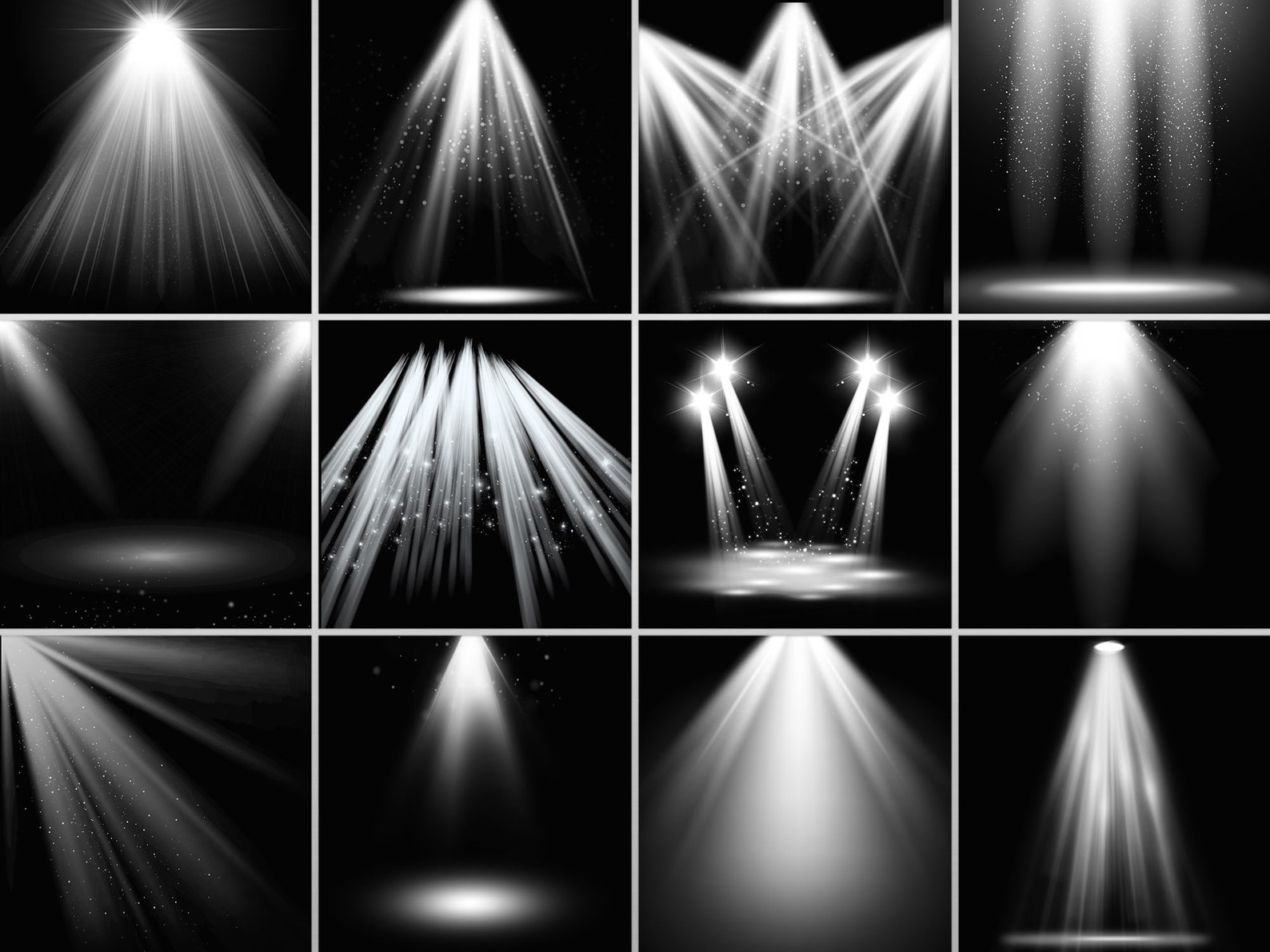 35 Stage Lighting Overlays Vol. 3 - Spotlight Overlays - Light Effect ...