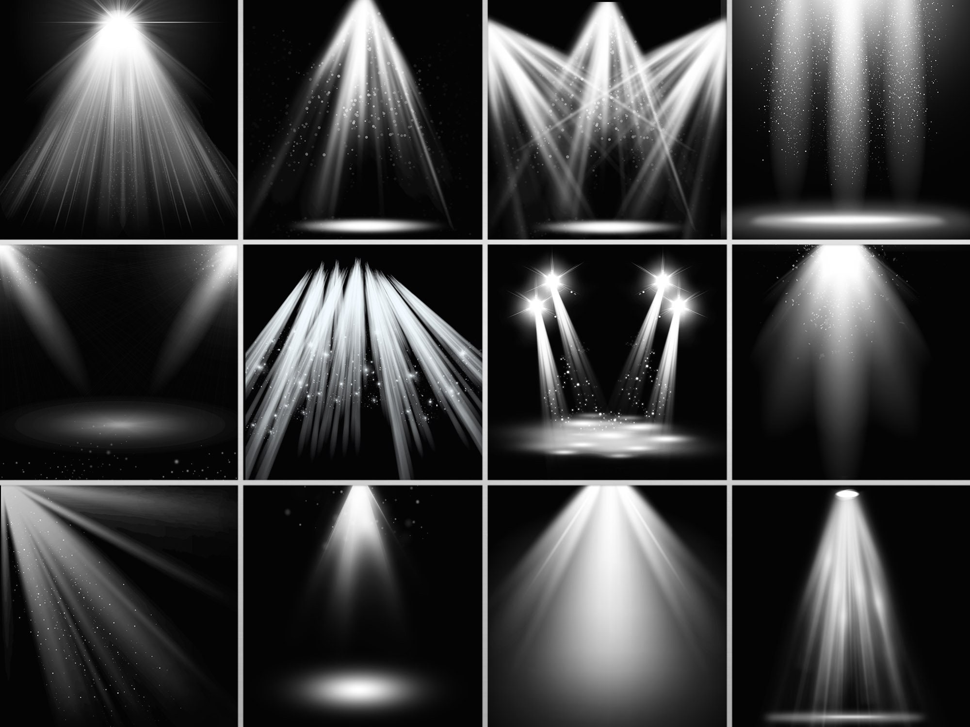 35 Stage Lighting Overlays Vol. 3 - Spotlight Overlays - Light Effect ...