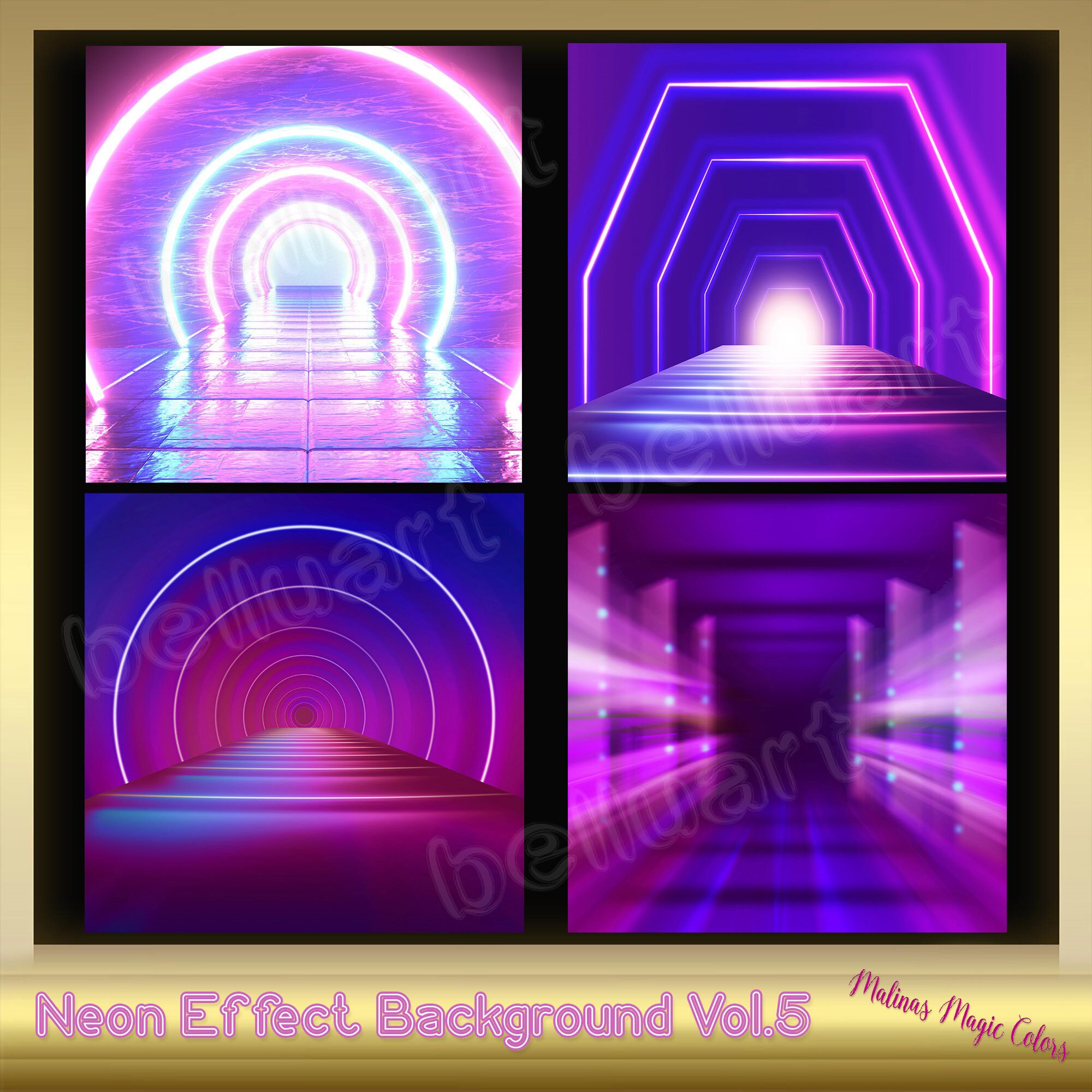 20 Neon Effect Background Vol. 5 Glowing Background Neon Backdrop ...