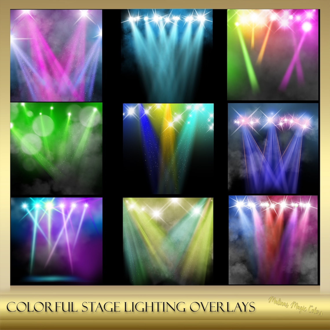 20 Colorful Stage Lighting Overlays Colorful Spotlight Overlays Light ...