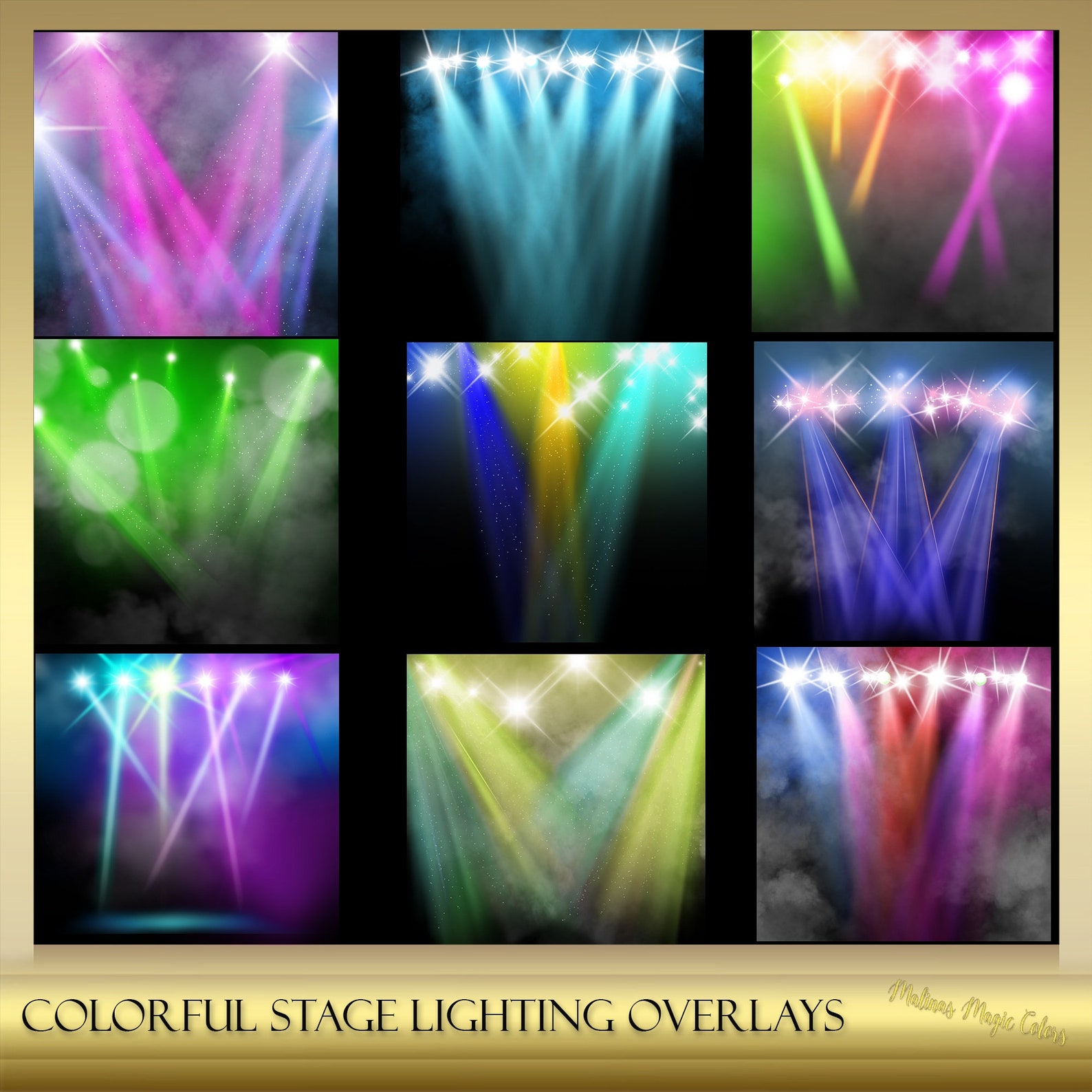 20 Colorful Stage Lighting Overlays - Colorful Spotlight Overlays ...