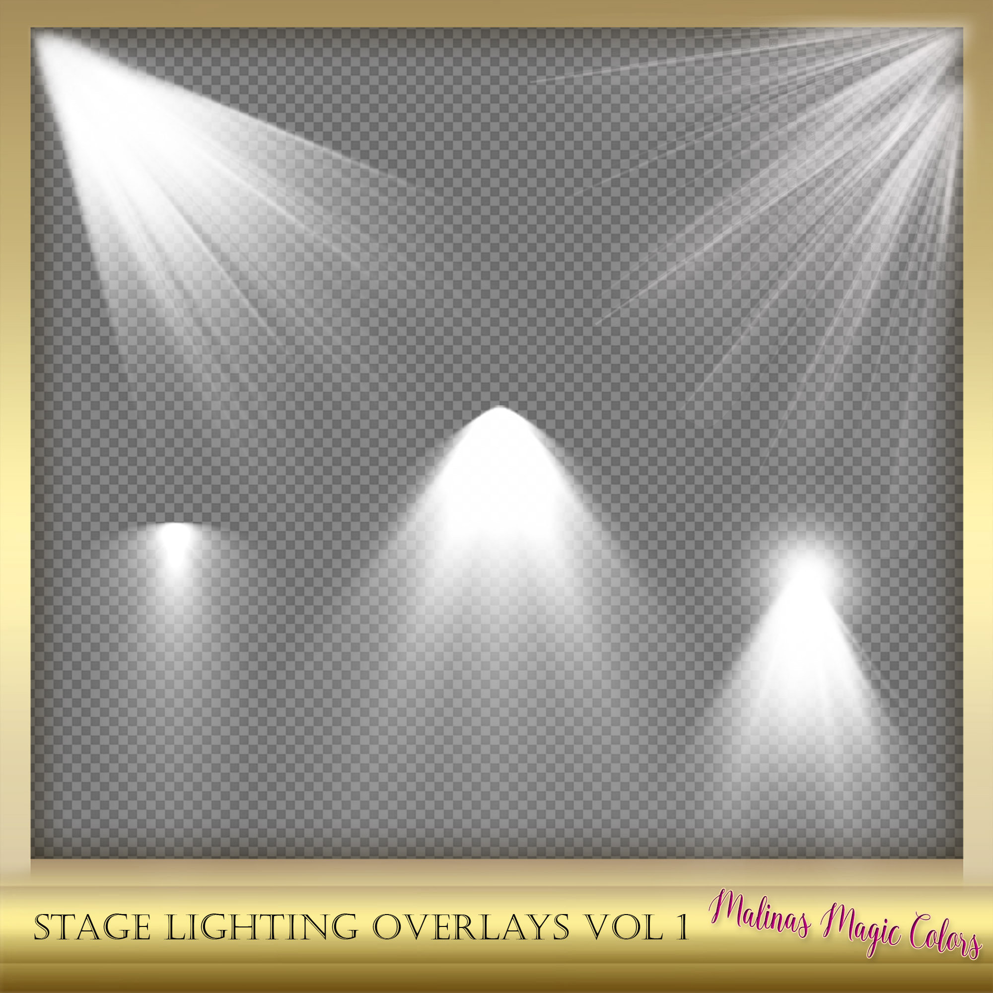 20 Stage Lighting Overlays Vol 1 - Spotlight Overlays - Light Effect ...