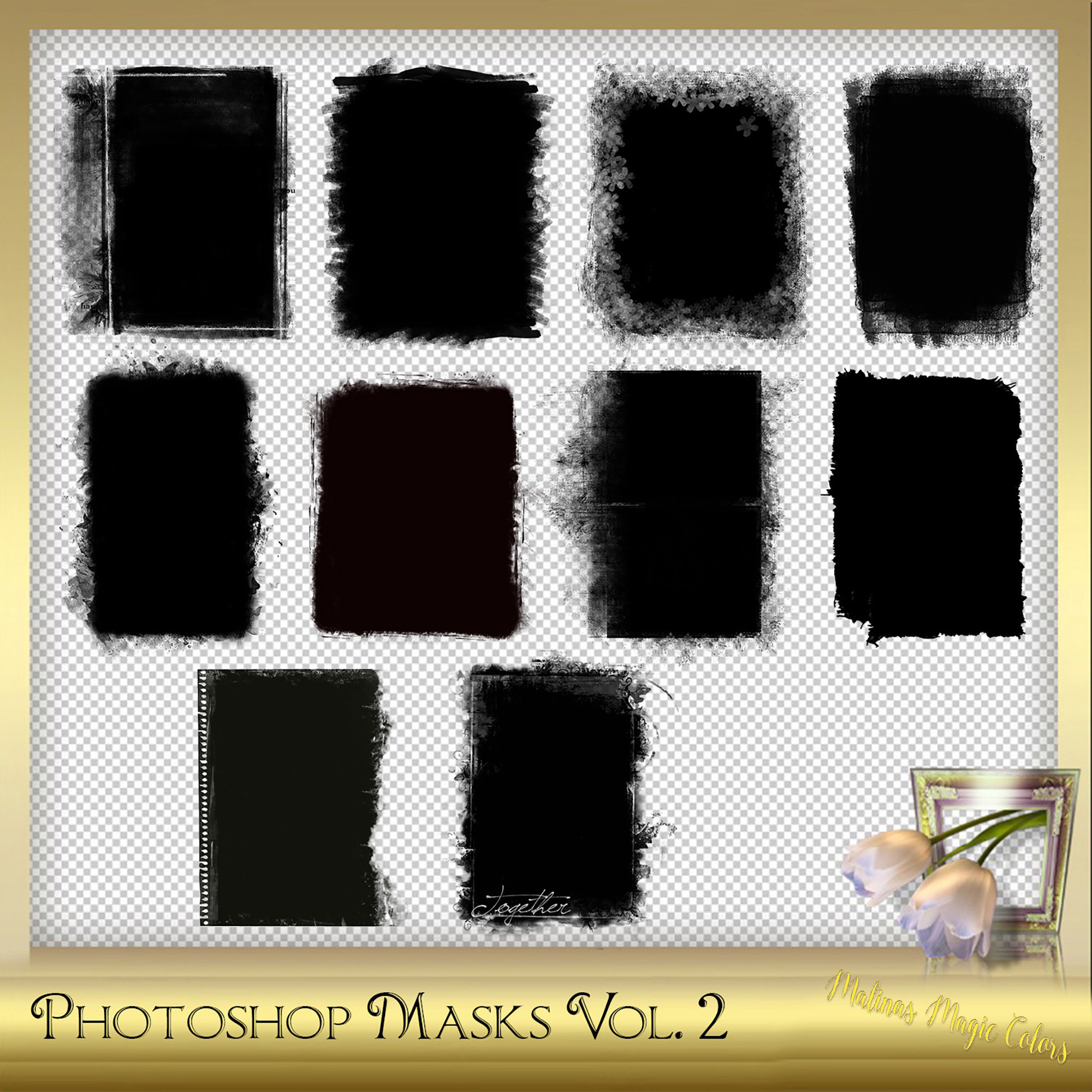 10 Photoshop Masks Vol. 2 - Photoshop Clipping Masks - Grunge Png Masks ...