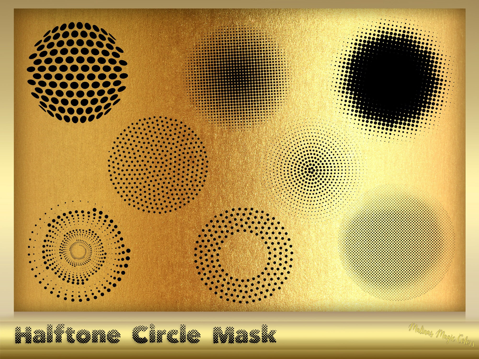 Halftone Circle Mask for Photoshop Halftone Dots Circle Circles Masks Photoshop Clipping Masks ...