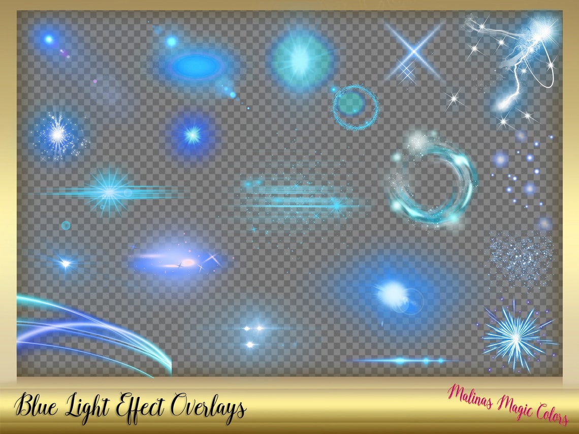 25 Blue Light Effect Overlays Vol.2 - Blue Wedding Overlays - Blue ...
