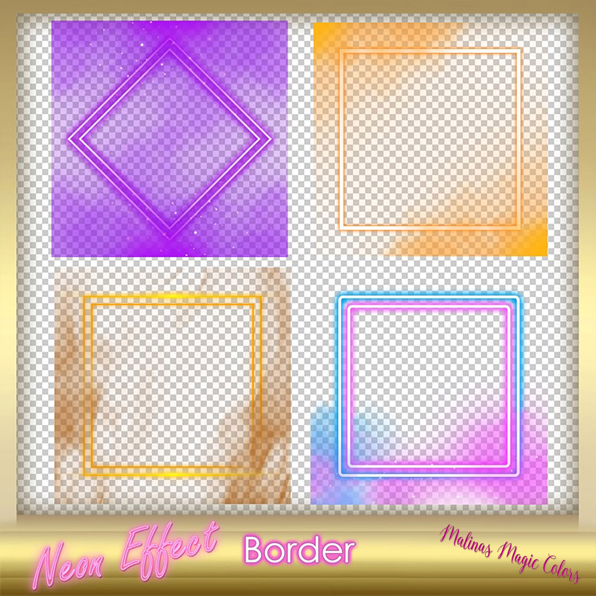 Neon Light Effect Border Neon Effect Frames Neon Frame Neon Effects ...
