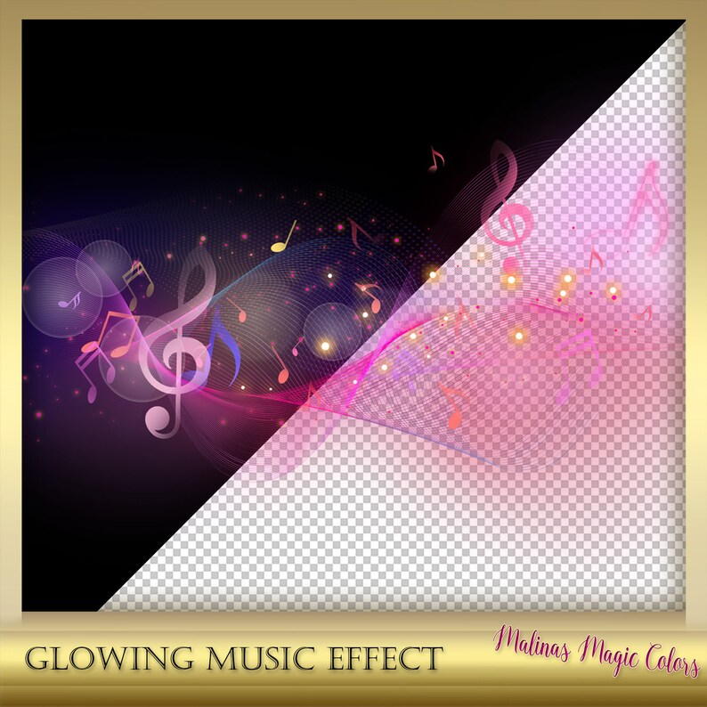 10 Glowing Music Effects - Music Note Overlay - Glowing Musical Notes ...