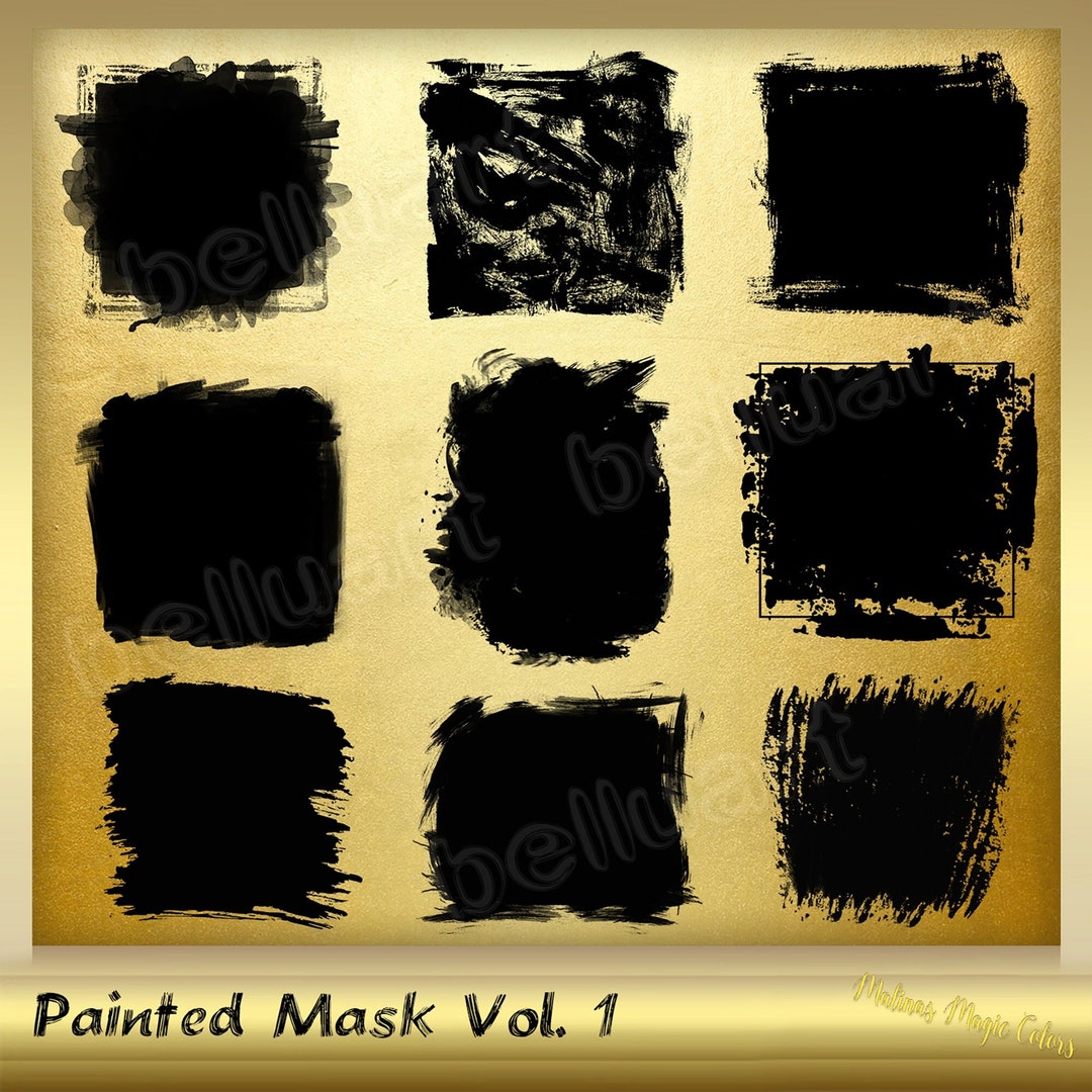 9 Painted Masks Vol. 1 - Photoshop Clipping Masks - Grunge Png Masks ...