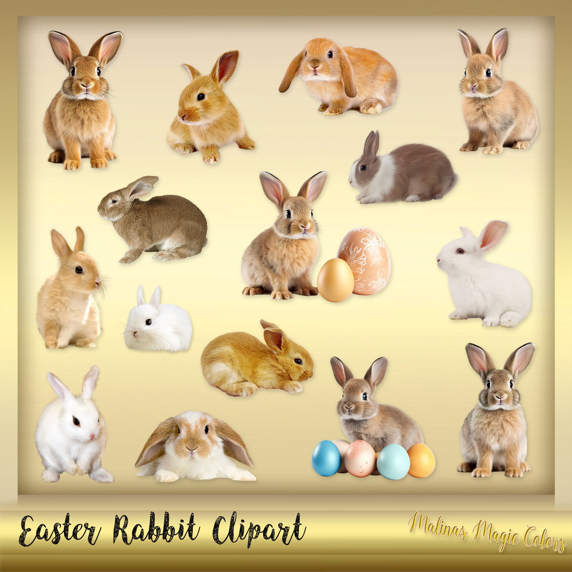 Easter Rabbit Clipart Easter Bunny Clipart Easter Clipart Instant ...