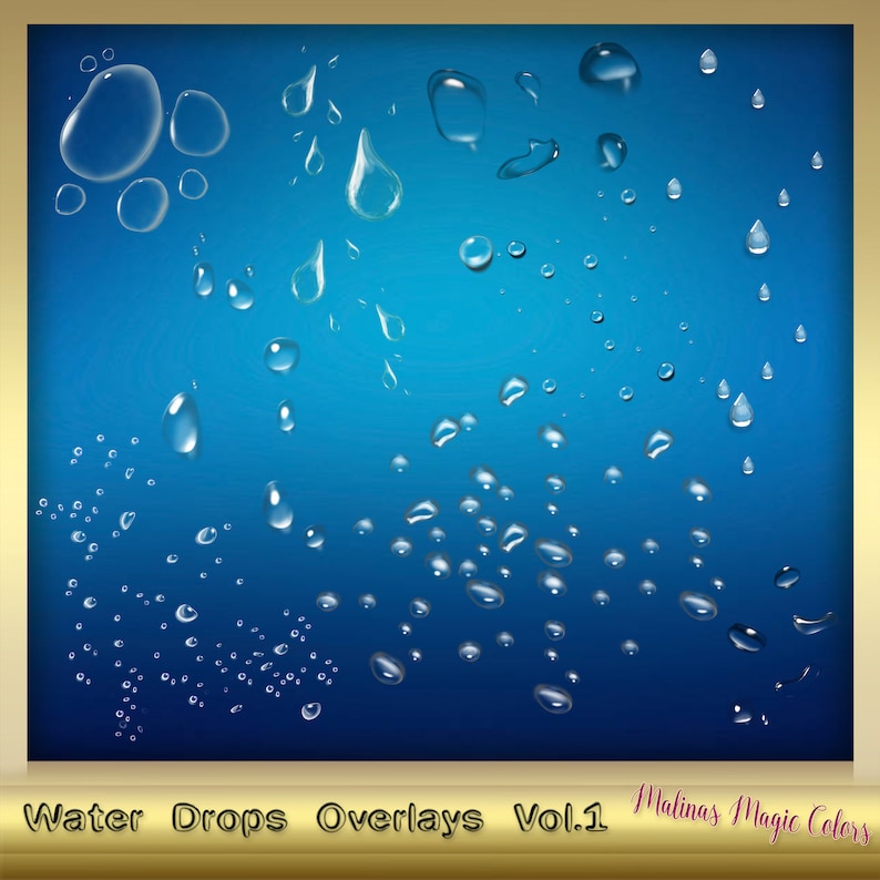 40 Water Drops Overlays Vol. 1 - Raindrops Overlays - Foto Overlays ...