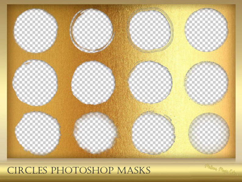 12 Circles Masks for Photoshop - Photoshop Clipping Masks - Grunge Png Masks - Digital Scrapbook ...