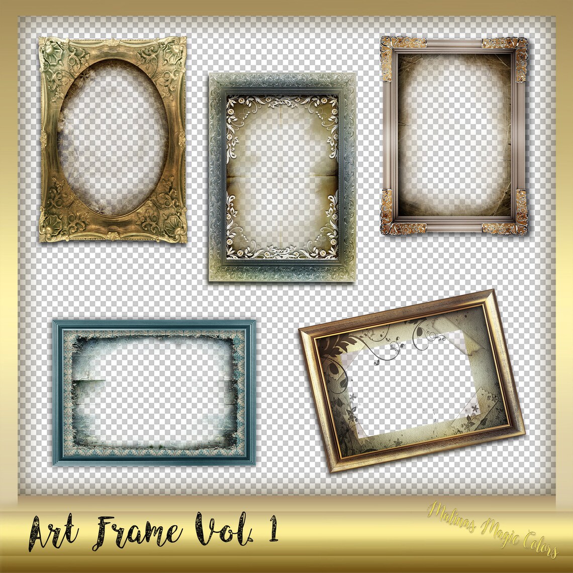 Art Frame Vol. 1 Vintage Frame Digital Frame With Passe-partout Frame ...
