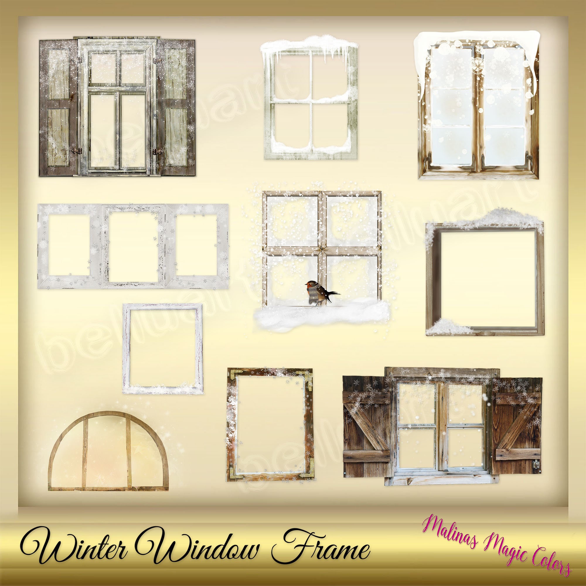 10 Winter Window Frames - Window Photo Frame - Photoshop Picture Frame ...