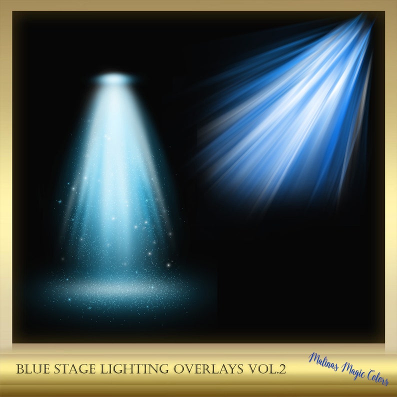 20 Blue Stage Lighting Overlays Vol. 2 Blue Stage Light Spotlight ...