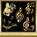 20 Golden Music Overlays Music Note Clip Art Golden Musical Notes ...