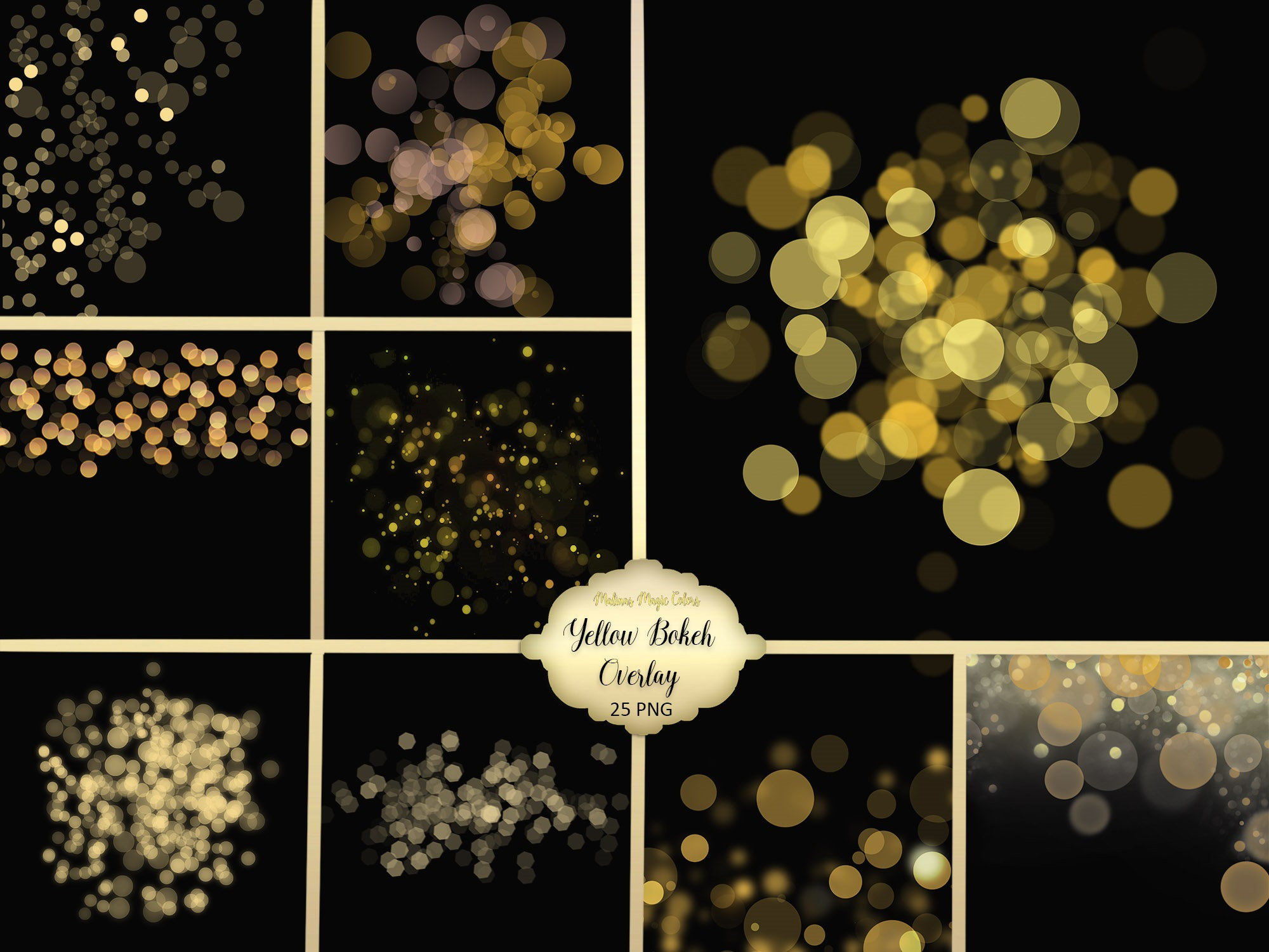 Gold Bokeh Overlay - Bokeh Light - Yellow Bokeh Overlay - Glowing Bokeh Overlay - Transparent ...