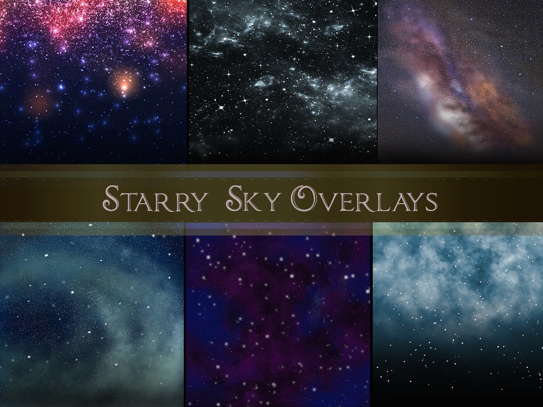 12 Starry Sky Overlays - Shiny Glitters Background - Space With Star ...