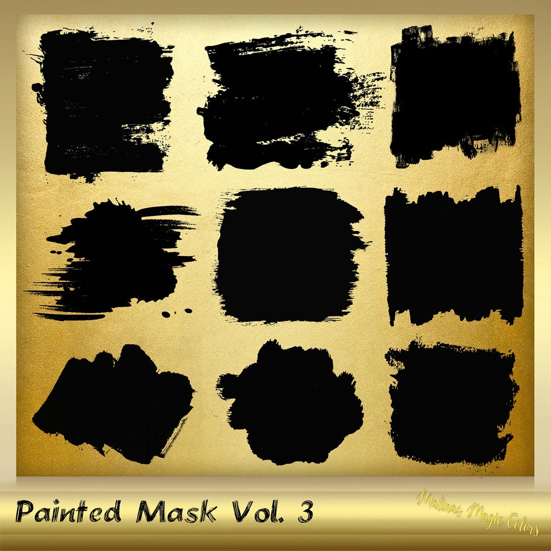 9 Painted Masks Vol. 3 - Photoshop Clipping Masks - Grunge Png Masks ...