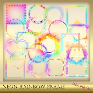 20 Neon Rainbow Frames - Neon Rainbow Frame - Light Frame - Neon ...