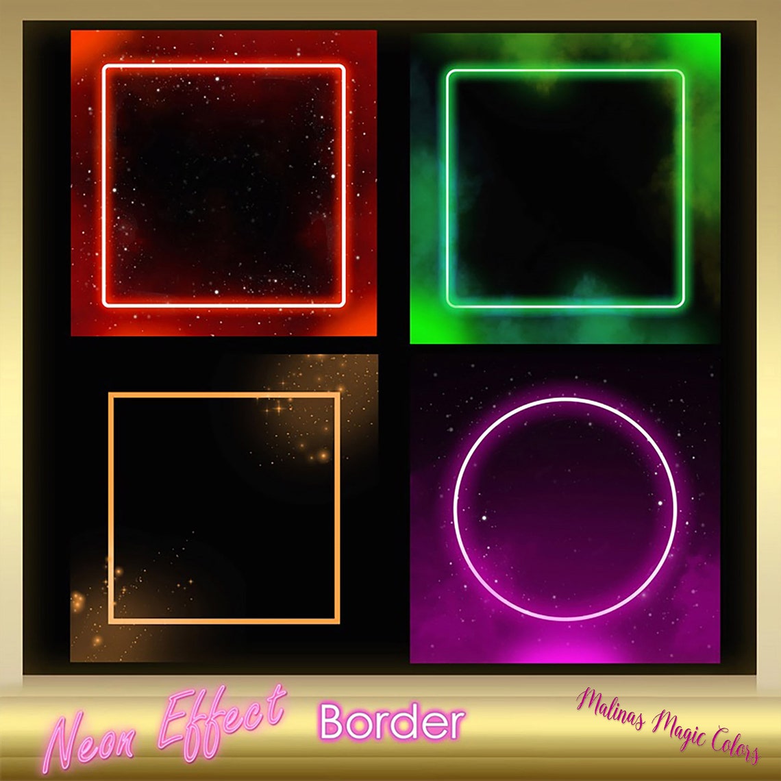 Neon Light Effect Border Neon Effect Frames Neon Frame Neon Effects ...
