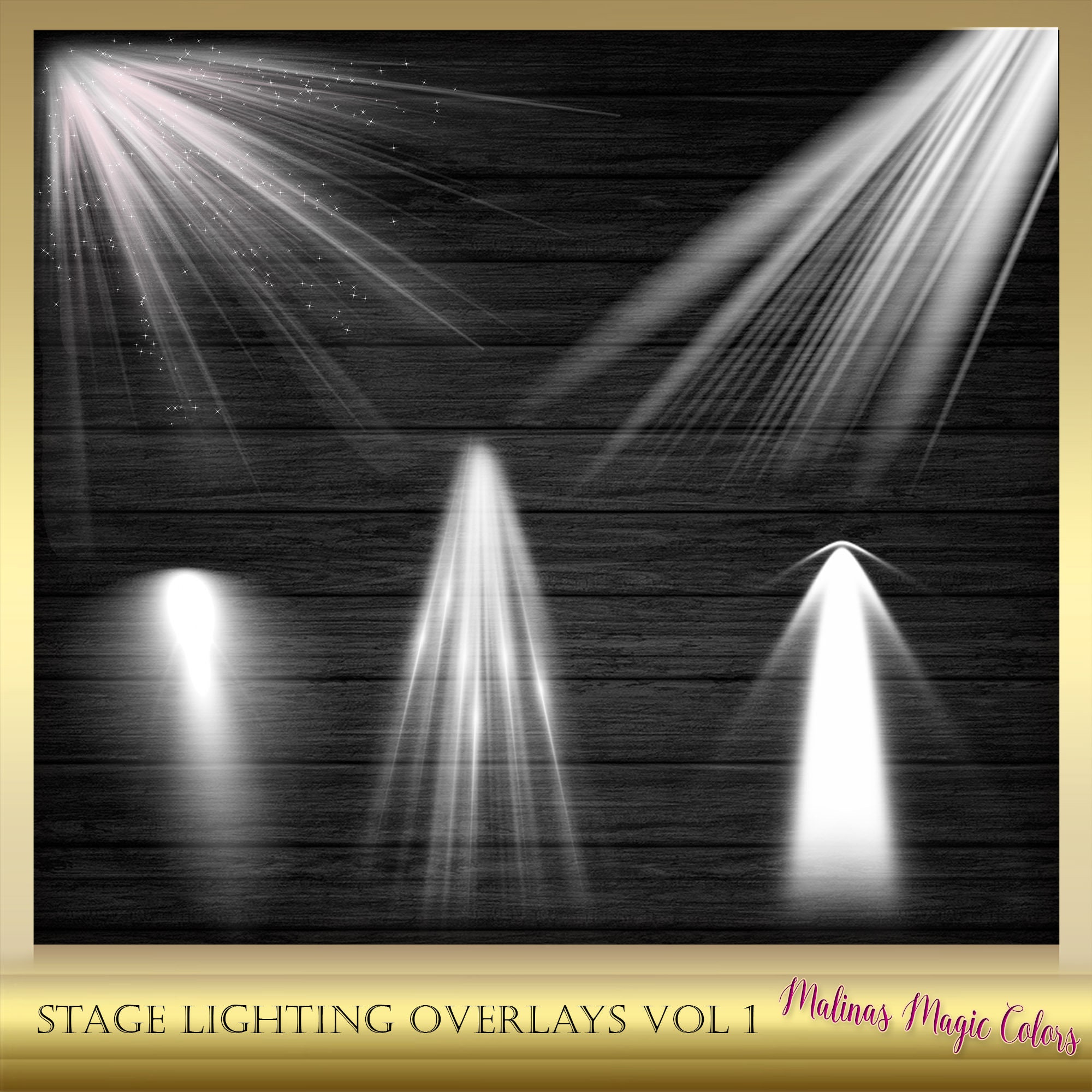 20 Stage Lighting Overlays Vol 1 - Spotlight Overlays - Light Effect ...