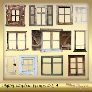 20 Digital Window Frames Vol. 4 - Window Photo Frame - Photoshop ...