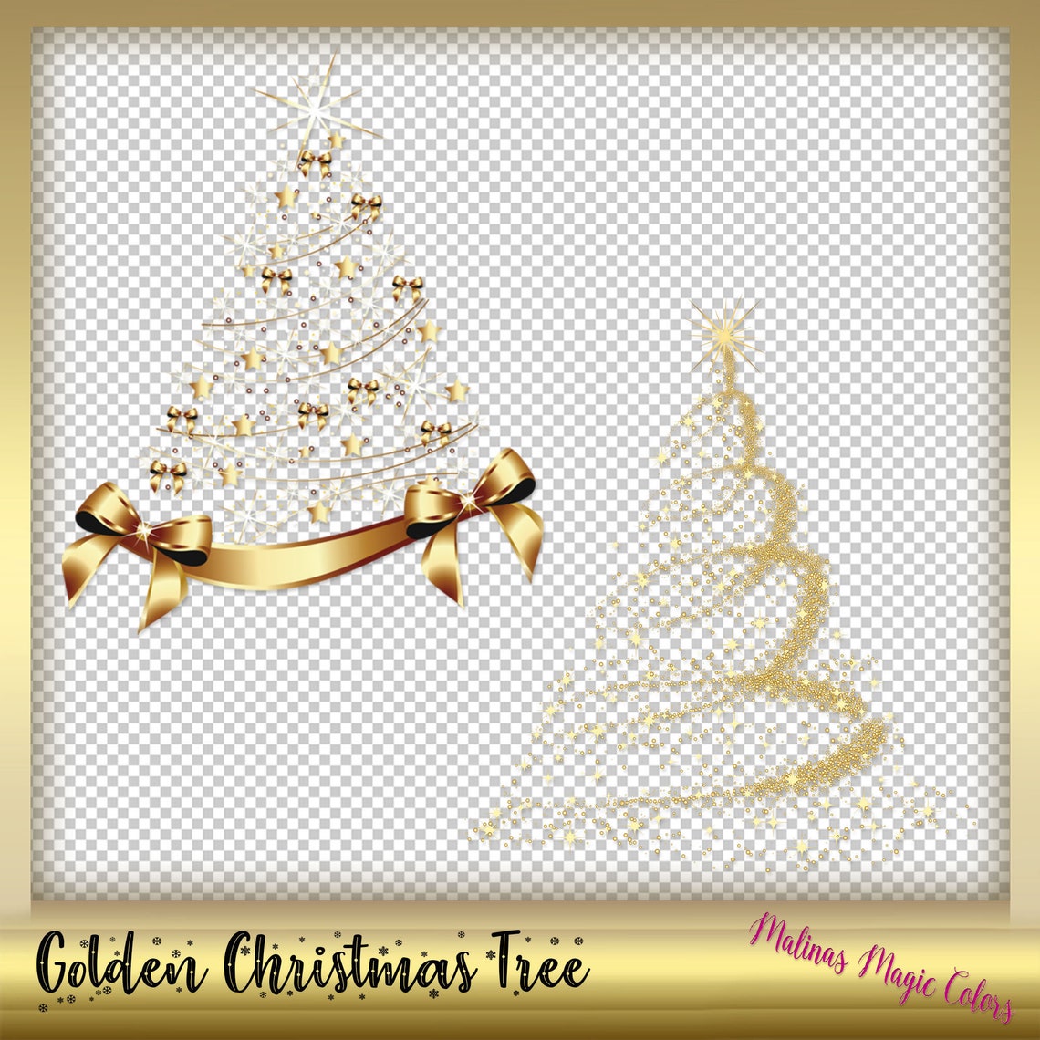 Golden Christmas Tree - Christmas Tree Overlays - Christmas Tree ...