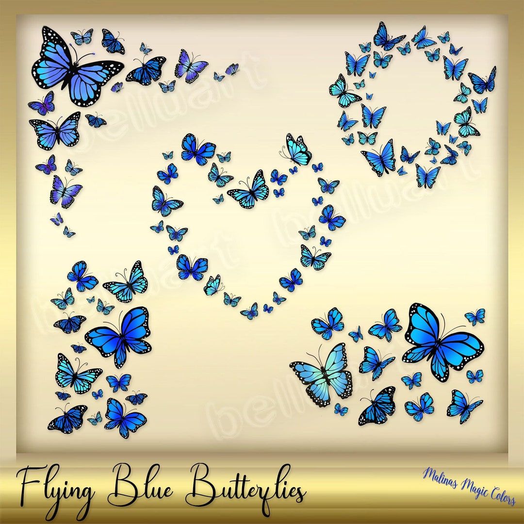 Flying Blue Butterflies Butterflies Clip Butterflies Overlays Butterfly ...