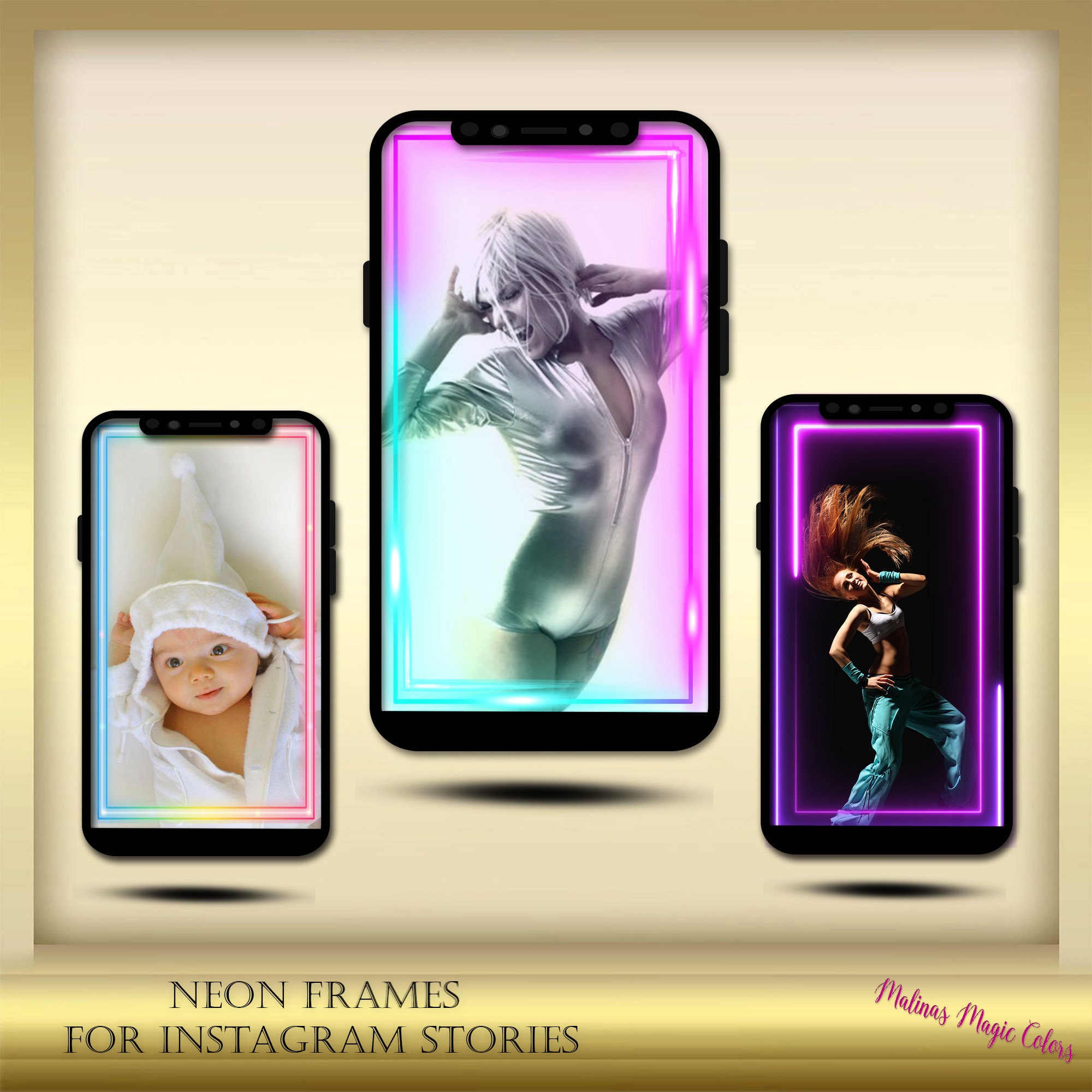 20 Neon Frames for Instagram Stories Instagram Story Frames Insta ...