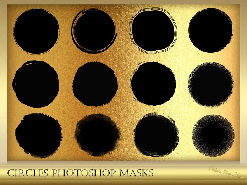 12 Circles Masks for Photoshop - Photoshop Clipping Masks - Grunge Png Masks - Digital Scrapbook ...