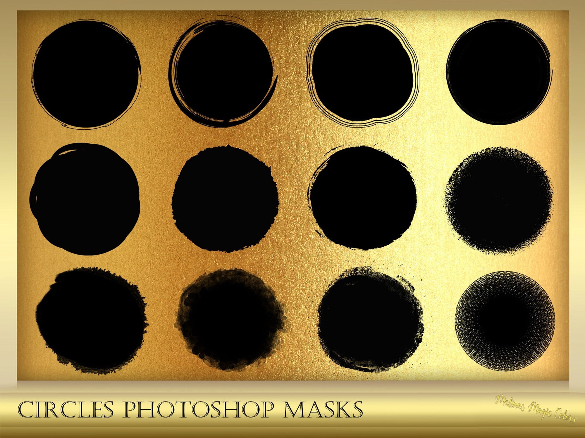 12 Circles Masks for Photoshop Photoshop Clipping Masks Grunge Png ...