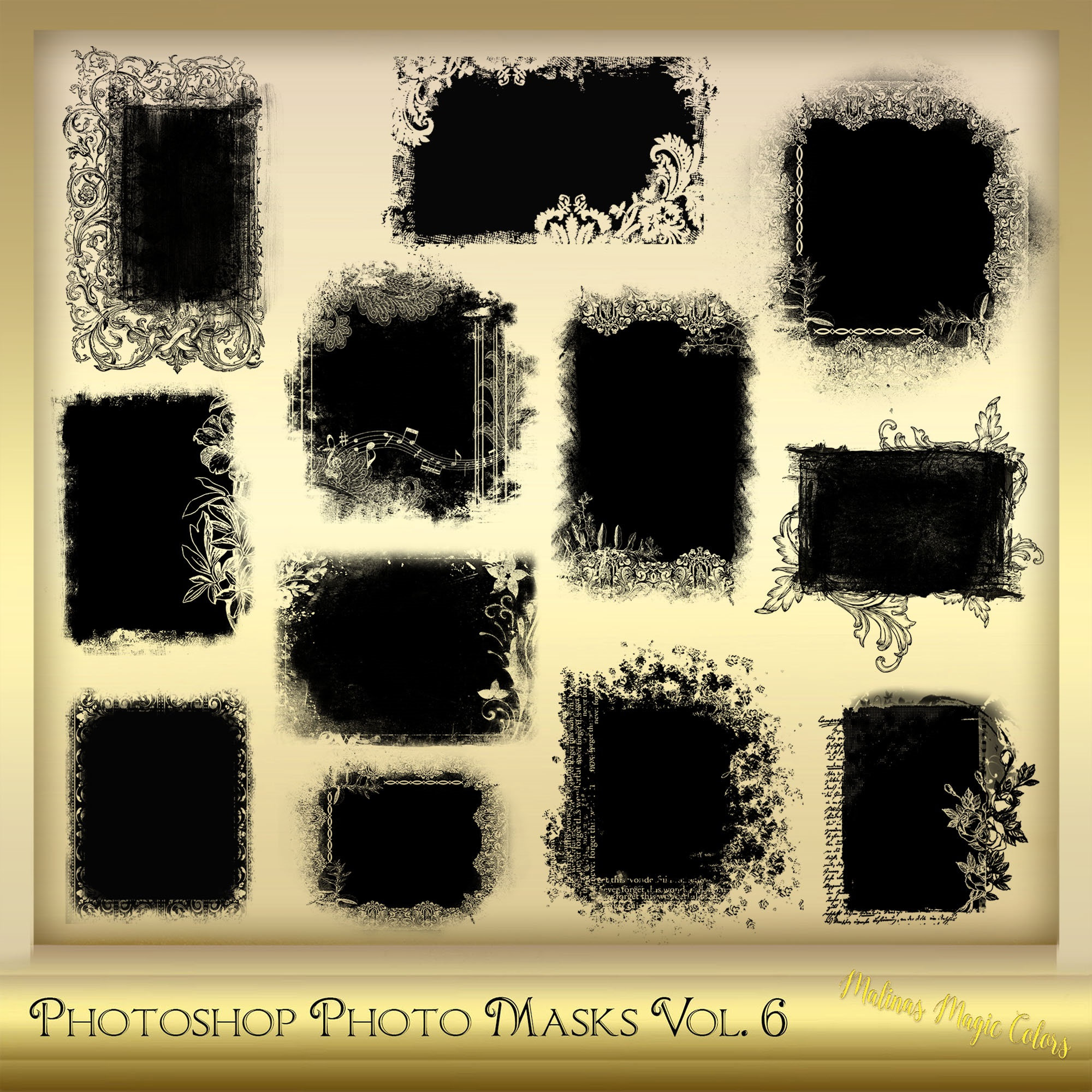 12 Photoshop Masks Vol. 6 - Photoshop Clipping Masks - Grunge Png Masks ...