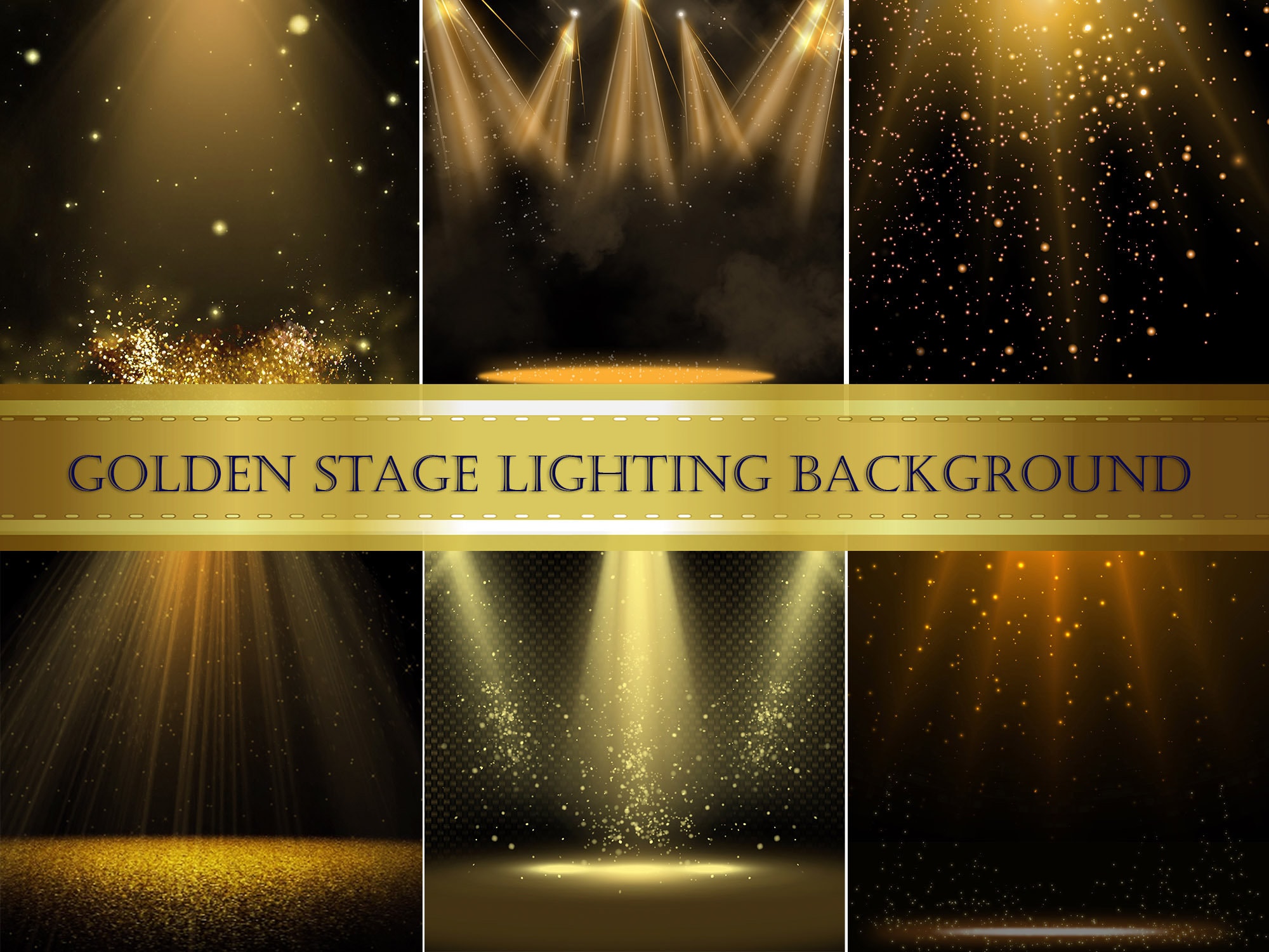 Golden Stage Lighting Background - Golden Spotlight Background ...