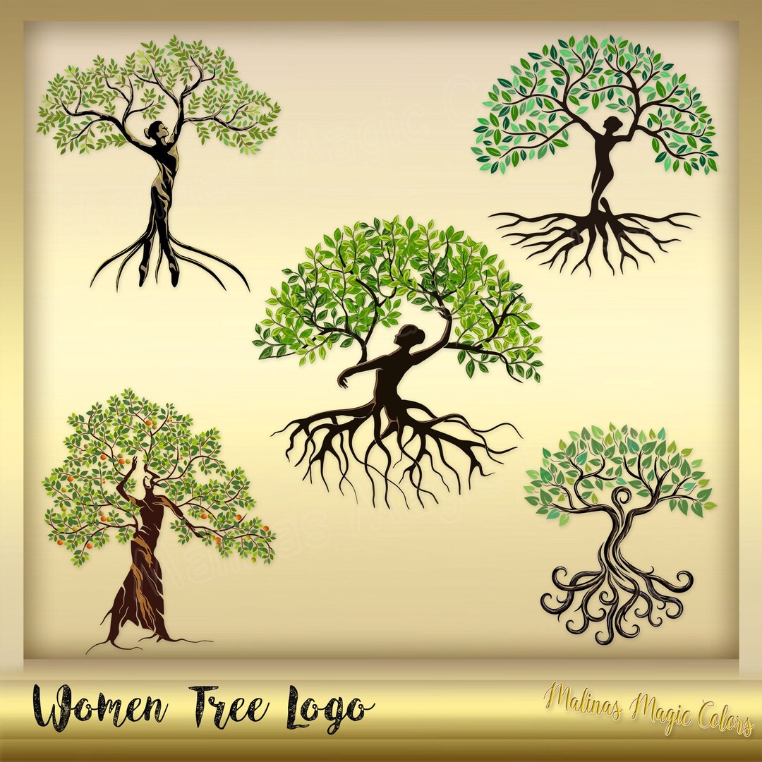 Woman Tree Logo Design - Woman Power Cliparts - Tree Clip Art - Tree ...
