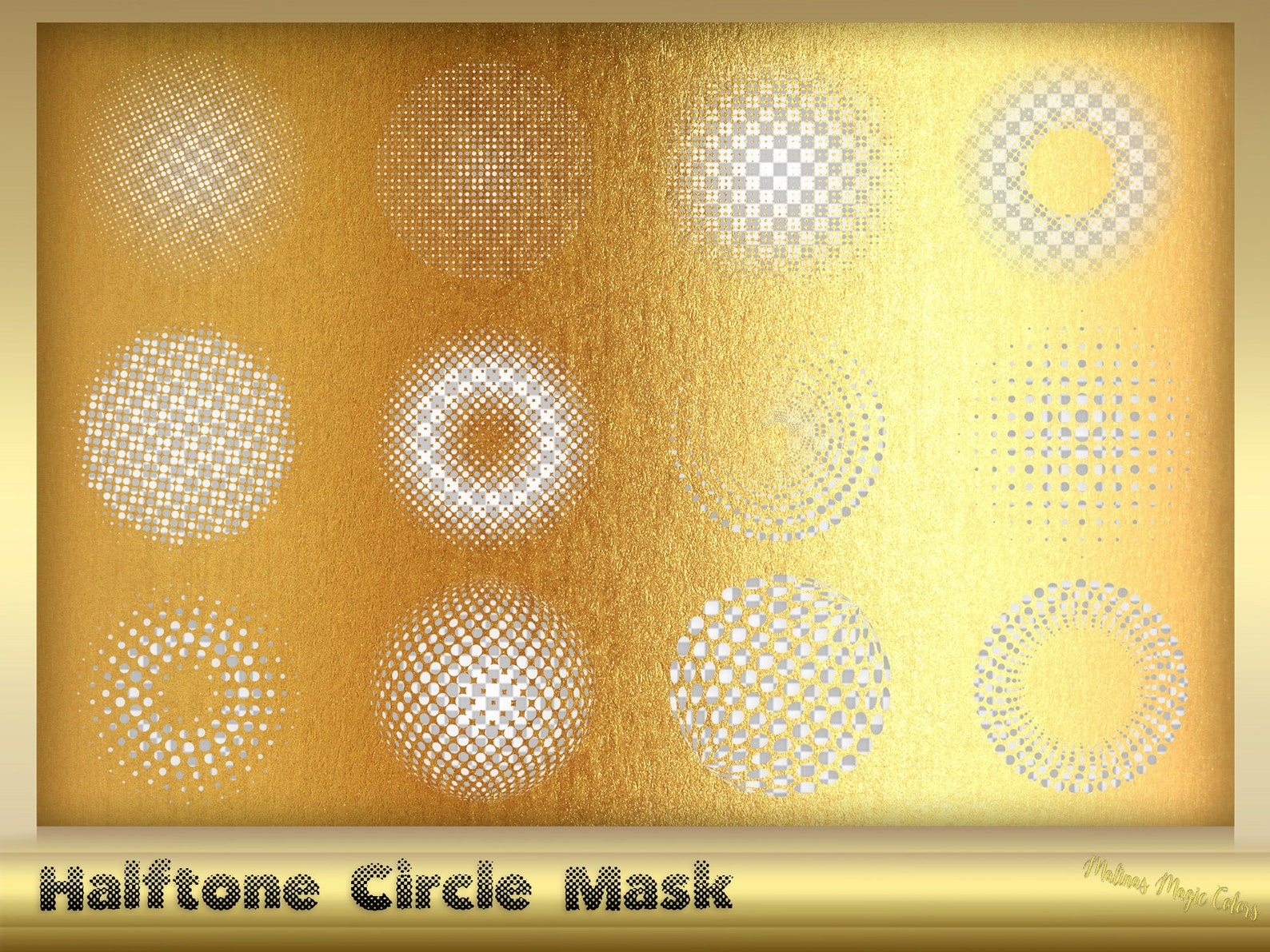 Halftone Circle Mask for Photoshop Halftone Dots Circle Circles Masks Photoshop Clipping Masks ...