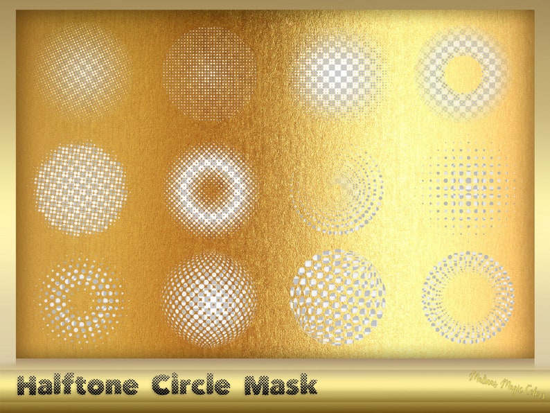 Halftone Circle Mask for Photoshop Halftone Dots Circle Circles Masks Photoshop Clipping Masks ...