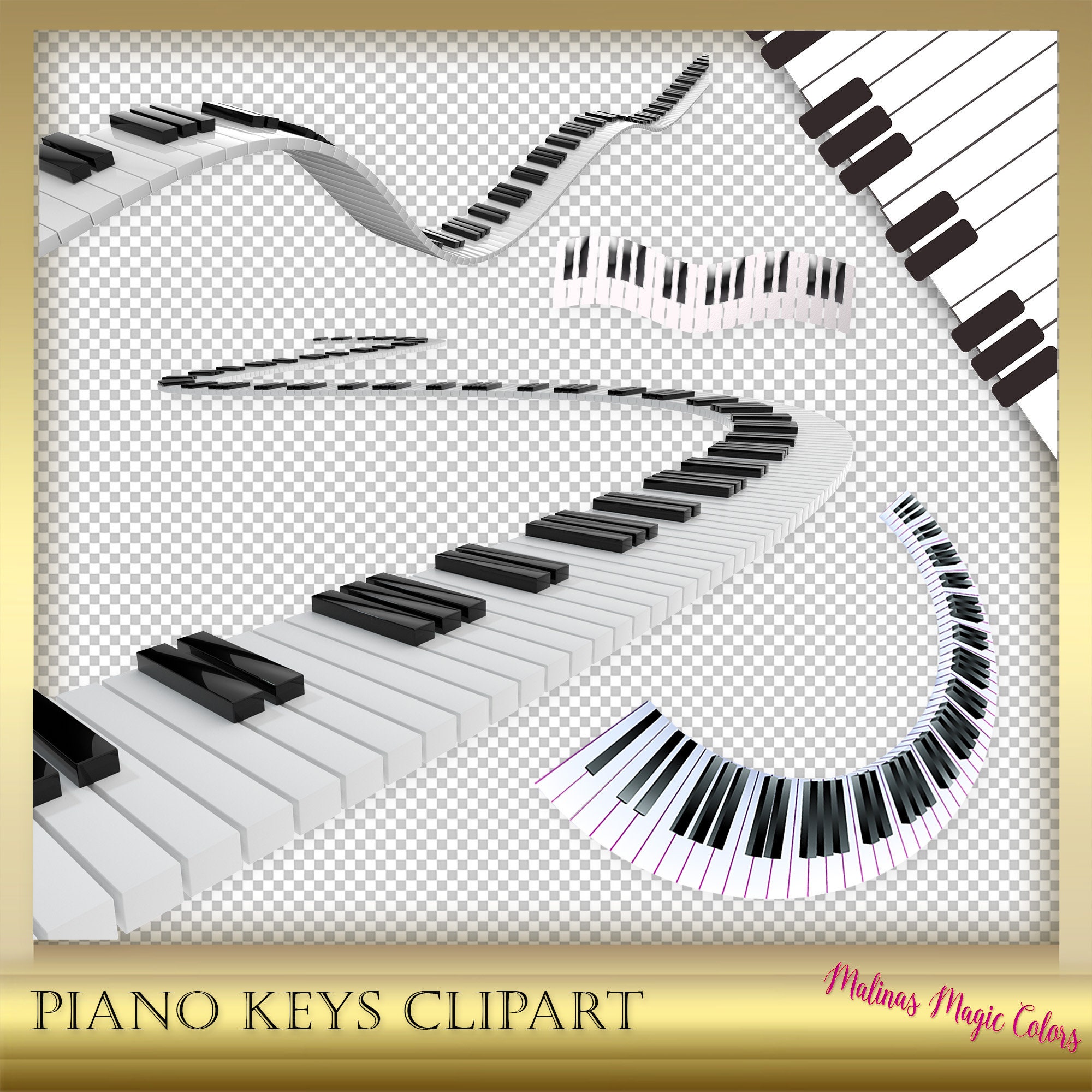 Three Dimensional Piano Keys Music Overlay Music Clip Art Piano Clipart ...