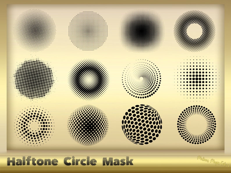 Halftone Circle Mask for Photoshop Halftone Dots Circle Circles Masks ...