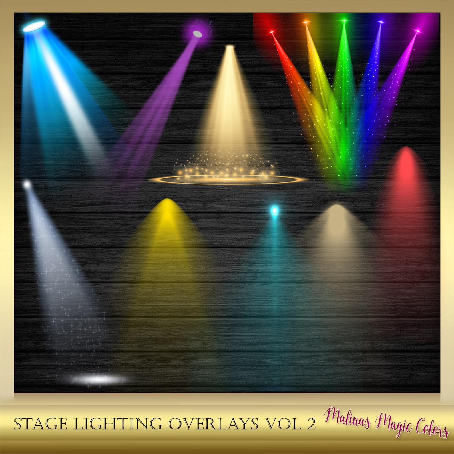 15 Stage Lighting Overlays Vol 2 - Spotlight Overlays - Light Effect ...
