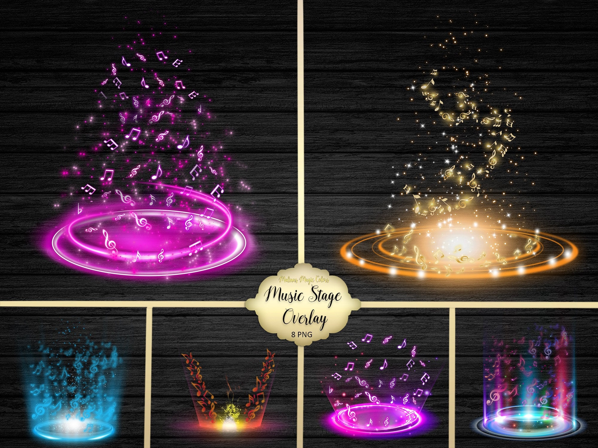 Music and Danc Stage Overlay - Light Effect Overlays - Glittering Stage ...