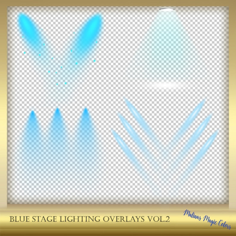 20 Blue Stage Lighting Overlays Vol. 2 Blue Stage Light Spotlight ...