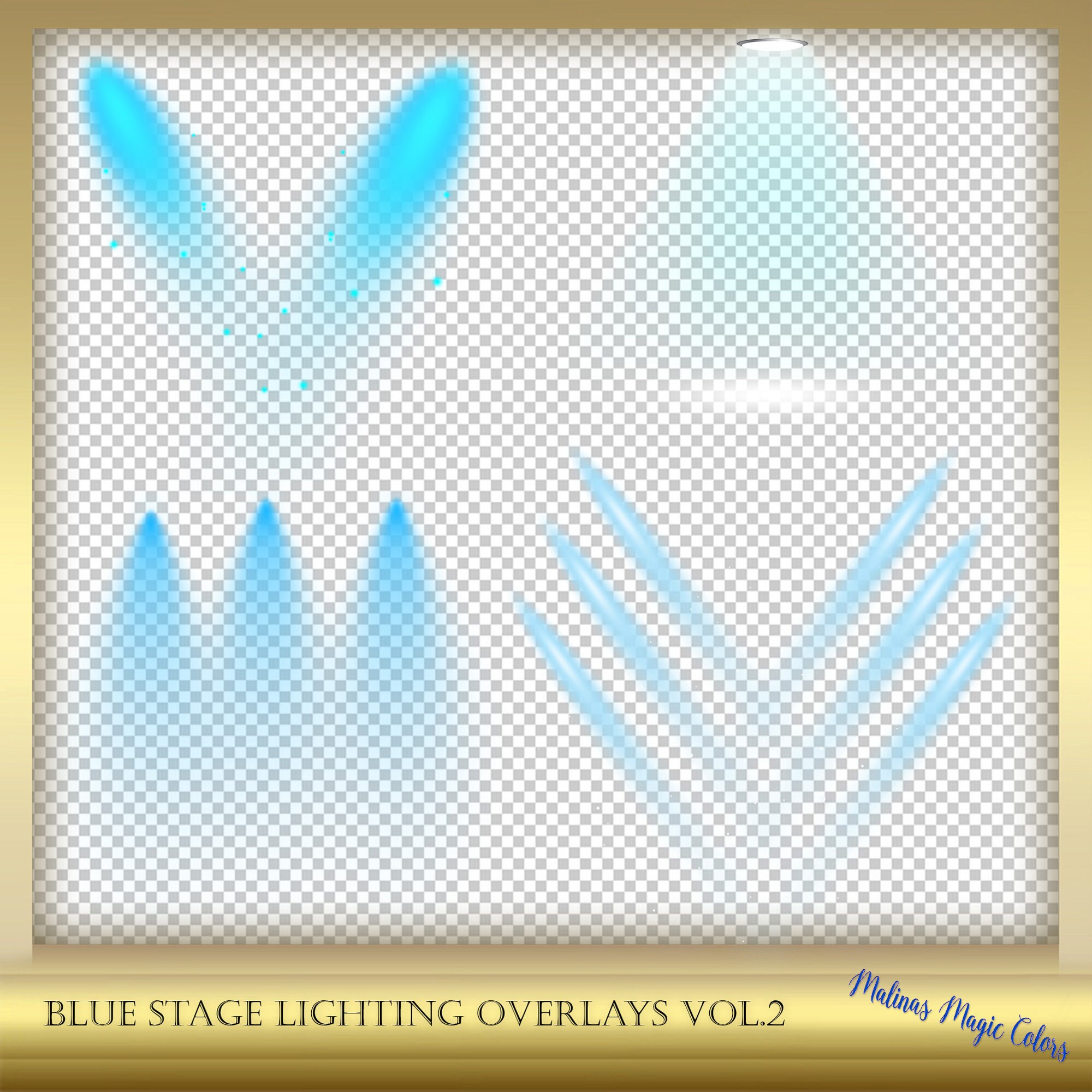 20 Blue Stage Lighting Overlays Vol. 2 Blue Stage Light Spotlight ...