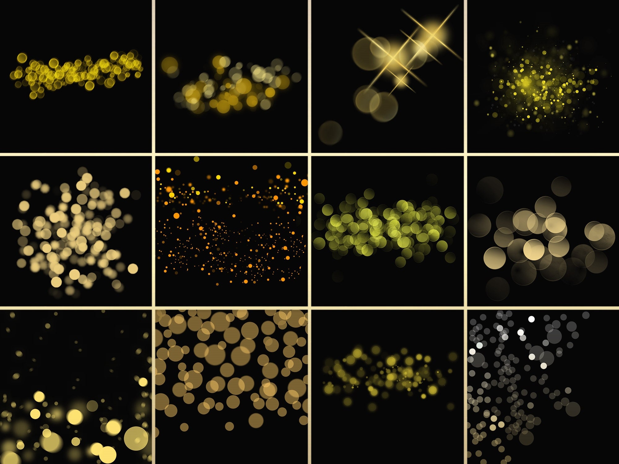 Gold Bokeh Overlay Bokeh Light Yellow Bokeh Overlay Glowing Bokeh ...