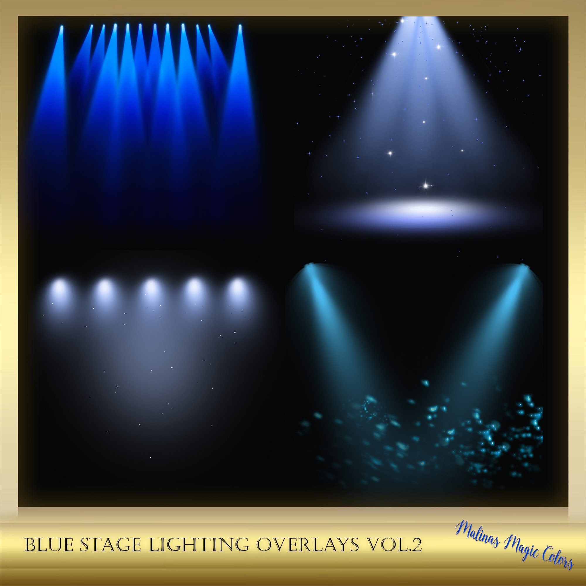 20 Blue Stage Lighting Overlays Vol. 2 - Blue Stage Light - Spotlight ...